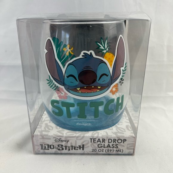 Disney | Kitchen | Disney Stitch 2 Oz Tear Drop Stemless Wine Glass ...
